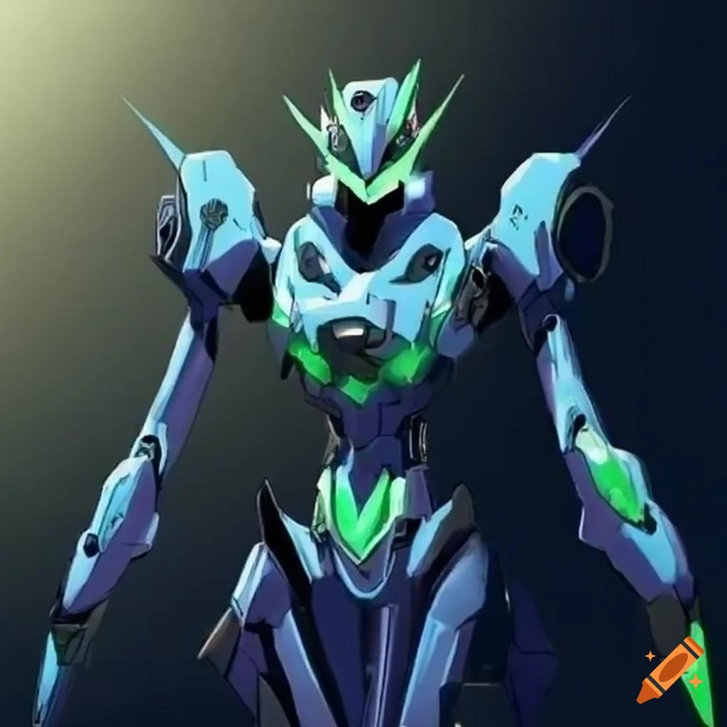 Mech style design inspired by code geass with a female twist on Craiyon