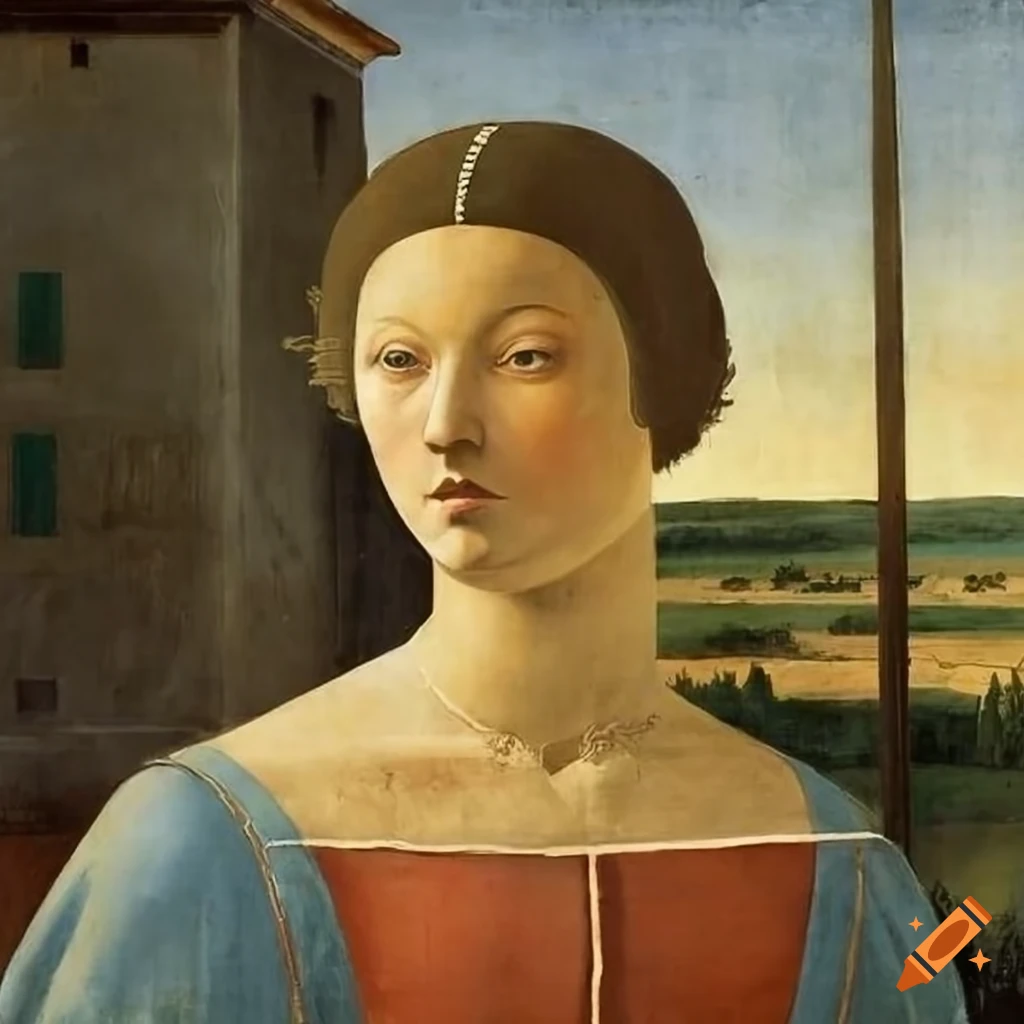 Detailed painting by piero della francesca of italian countryside on ...
