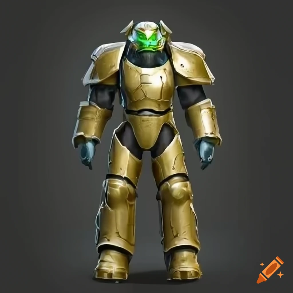 Full body high quality emerald power armor on Craiyon