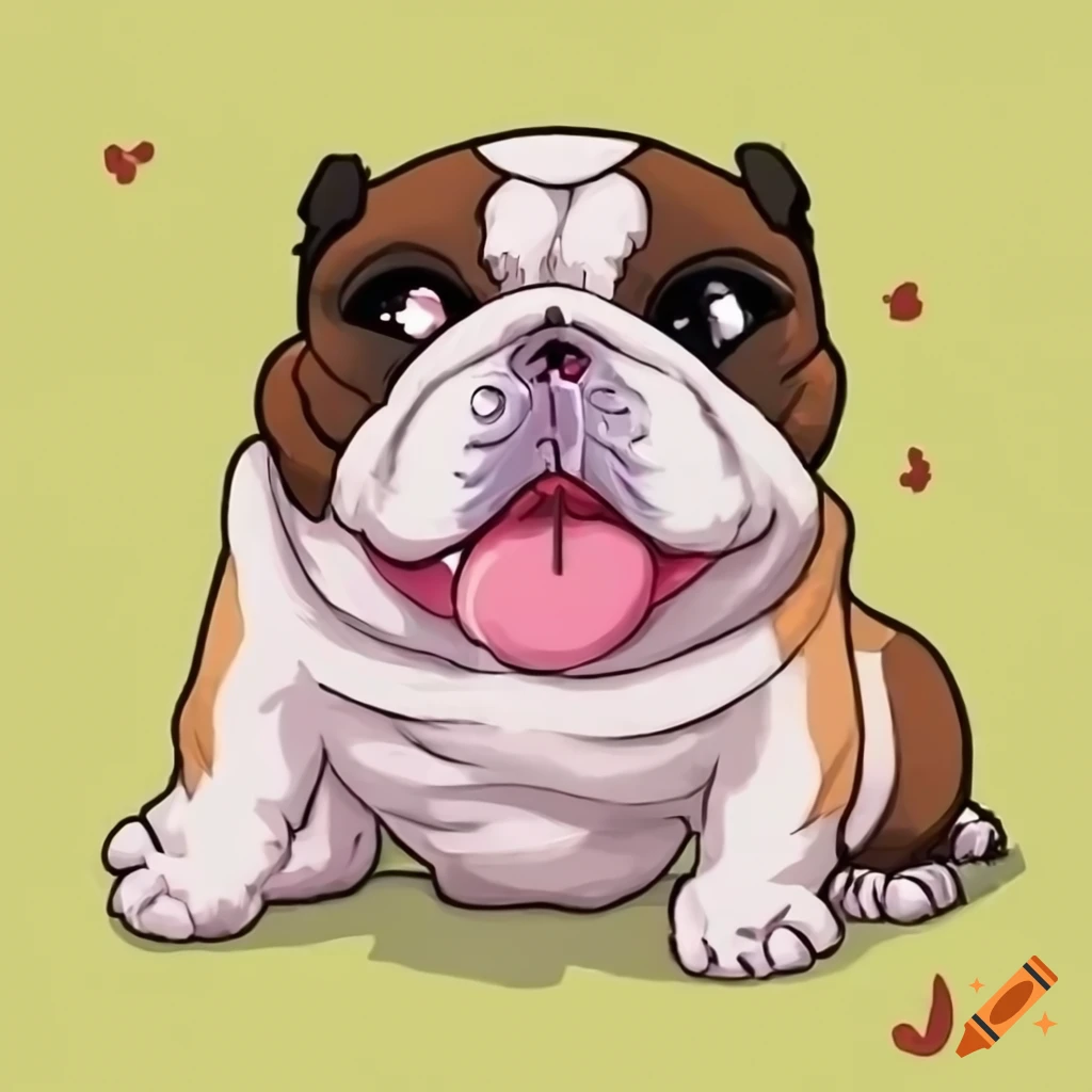 Cute english bulldog in chibi kawaii style on Craiyon