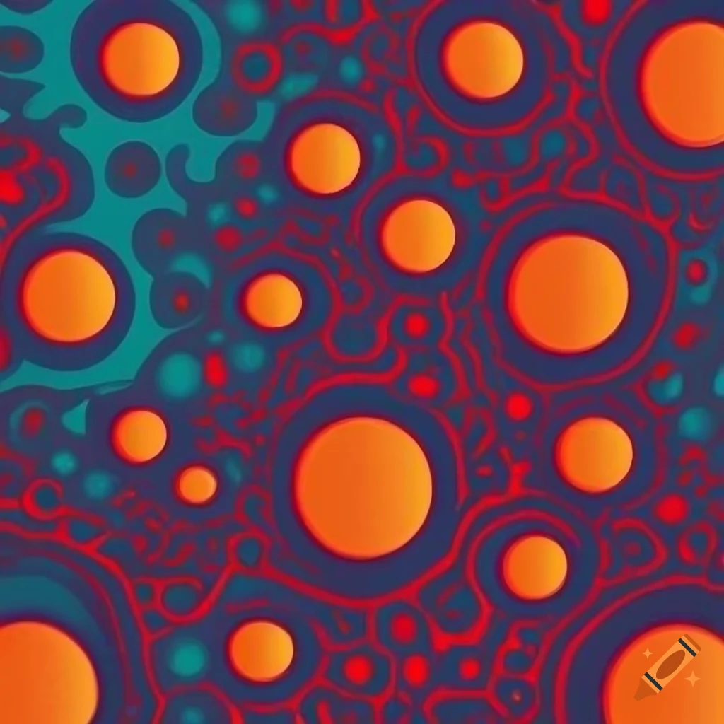 Modern illustration with textured background and thermal colors on Craiyon