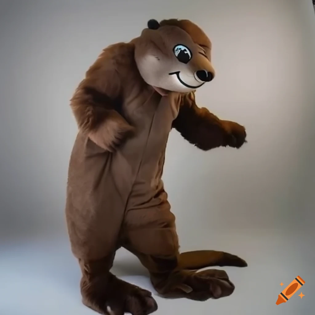 Father in a full body otter mascot costume fursuit on Craiyon