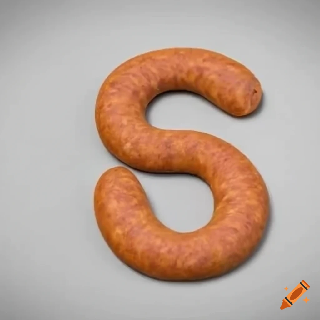 S-shaped smooth textured sausage in the shape of the letter s on Craiyon