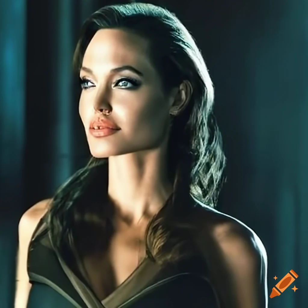 Actress in tomb raider movie scene, high angle view on Craiyon