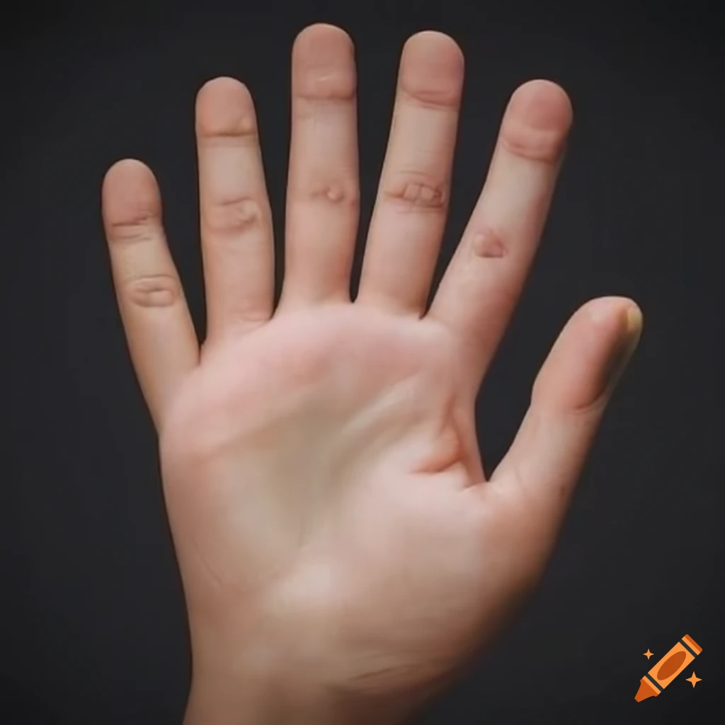 Human hand with 5 fingers on Craiyon