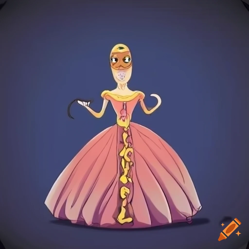 Python in a ball gown at a royal ball cartoon on Craiyon
