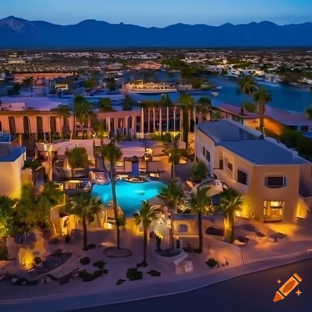 Aerial view of an upscale resort in yuma, arizona on Craiyon