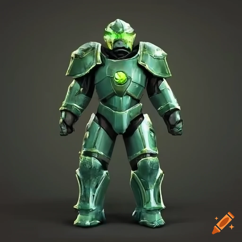 Emerald power armor on Craiyon