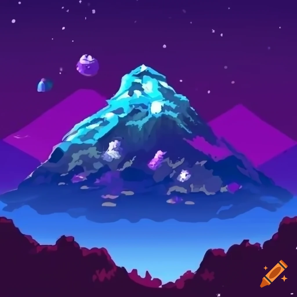 Celeste mountain vector image on Craiyon