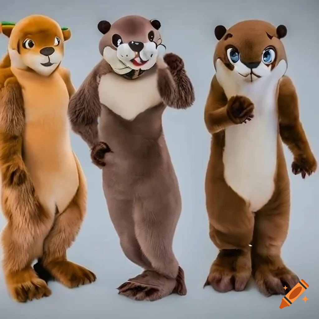 Female workers in otter fursuits at retail store on Craiyon