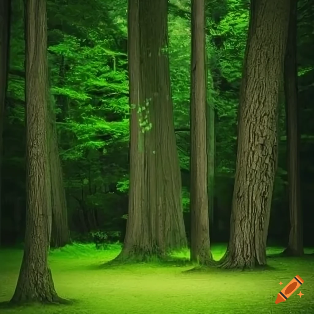 Exquisite minimalist forest landscape representing balance and peace on ...