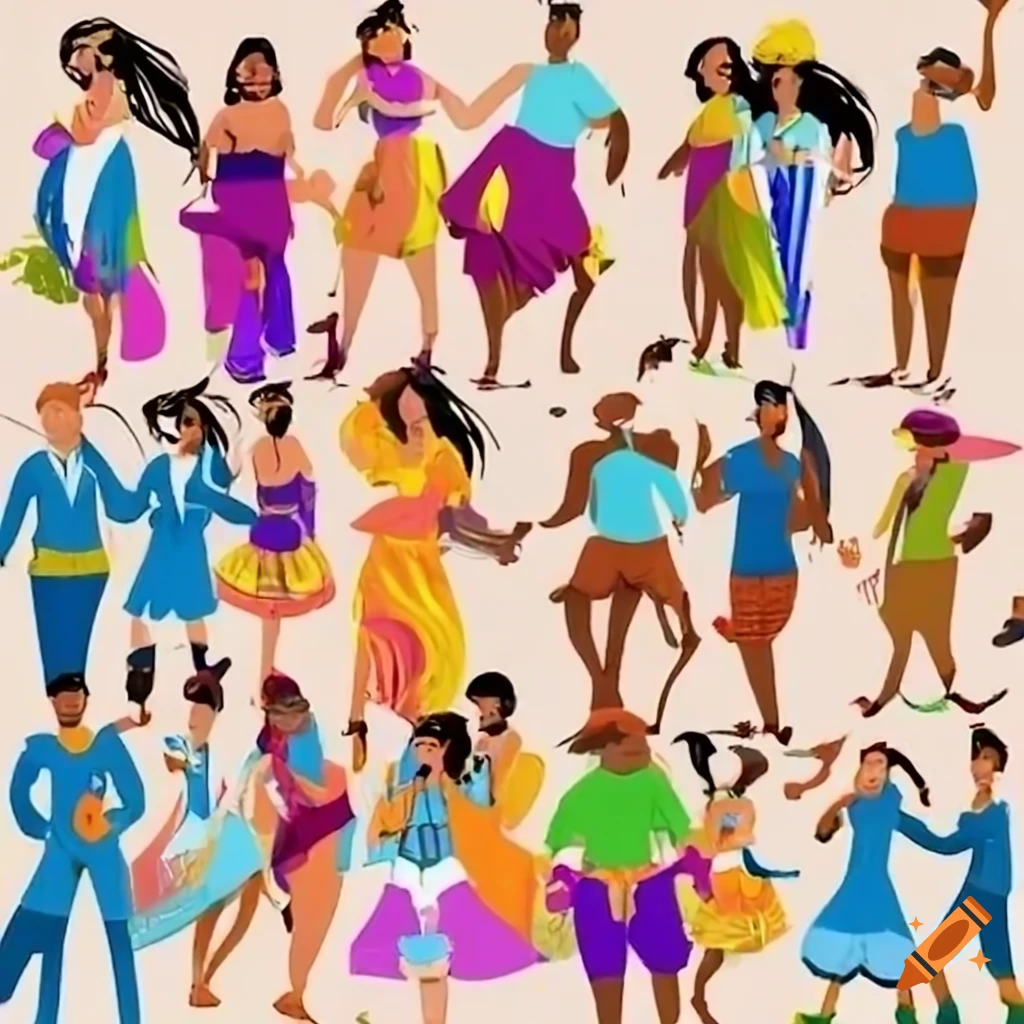 Rio carnival with people dancing and dressed as cartoon characters on ...