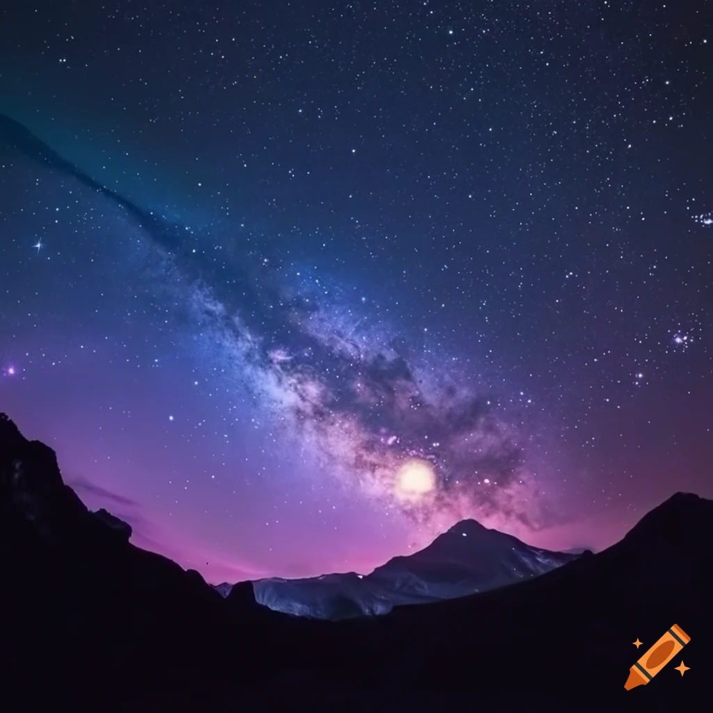 Breathtaking starscape in a natural setting on Craiyon