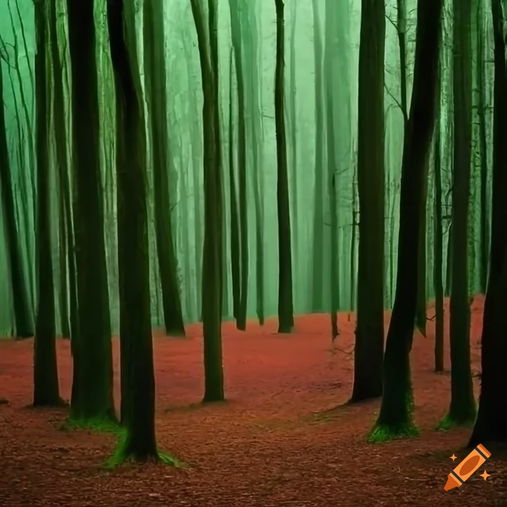 Exquisite minimalist forest landscape representing balance and peace on ...