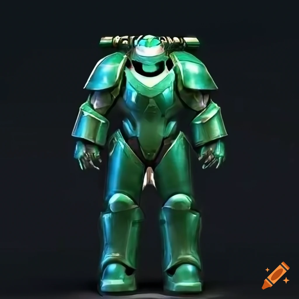 High-quality emerald power armor fullbody on Craiyon