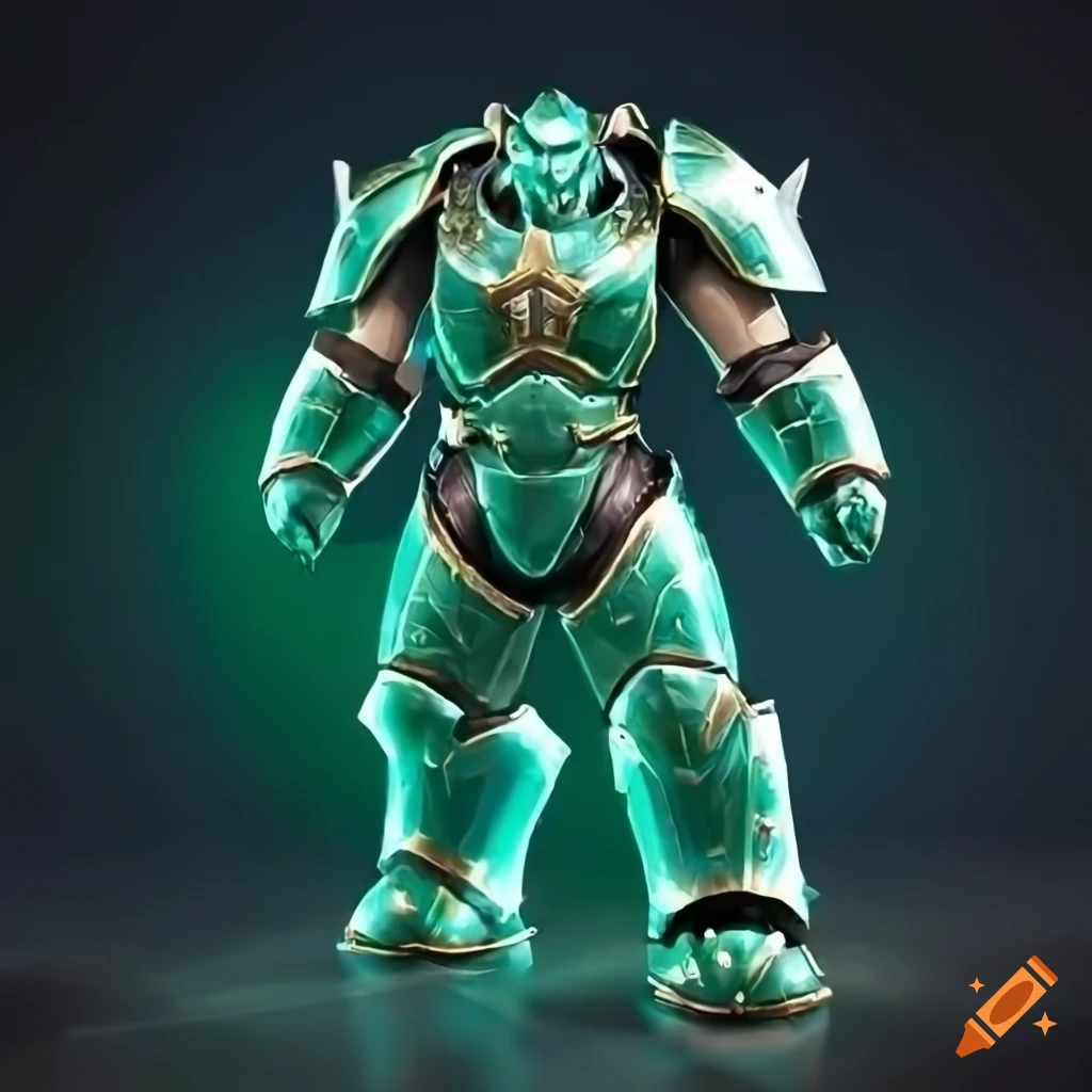 Emerald crystal power armor fullbody in high quality on Craiyon