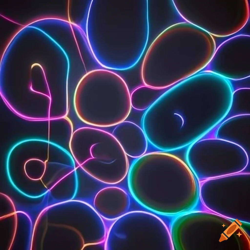 Abstract glowing art made of dots and blobs on Craiyon