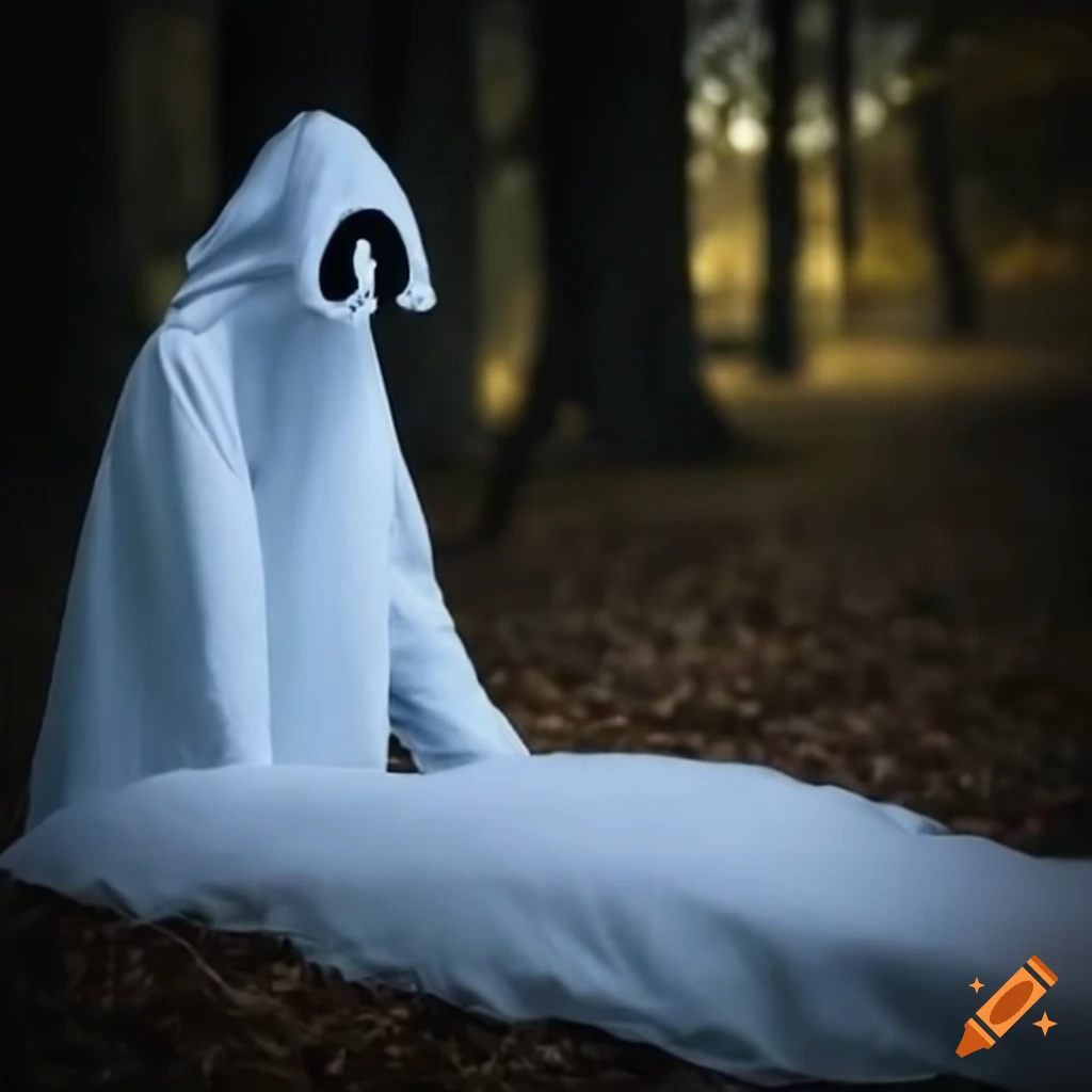 Spooky bedsheet ghost costume on a thylacine for halloween on Craiyon