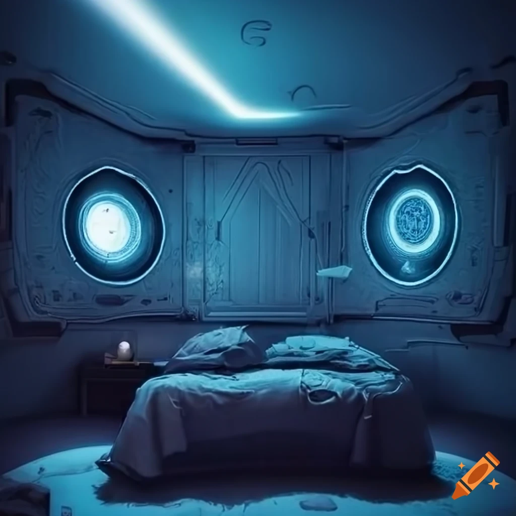 Sci-fi bedroom interior on Craiyon