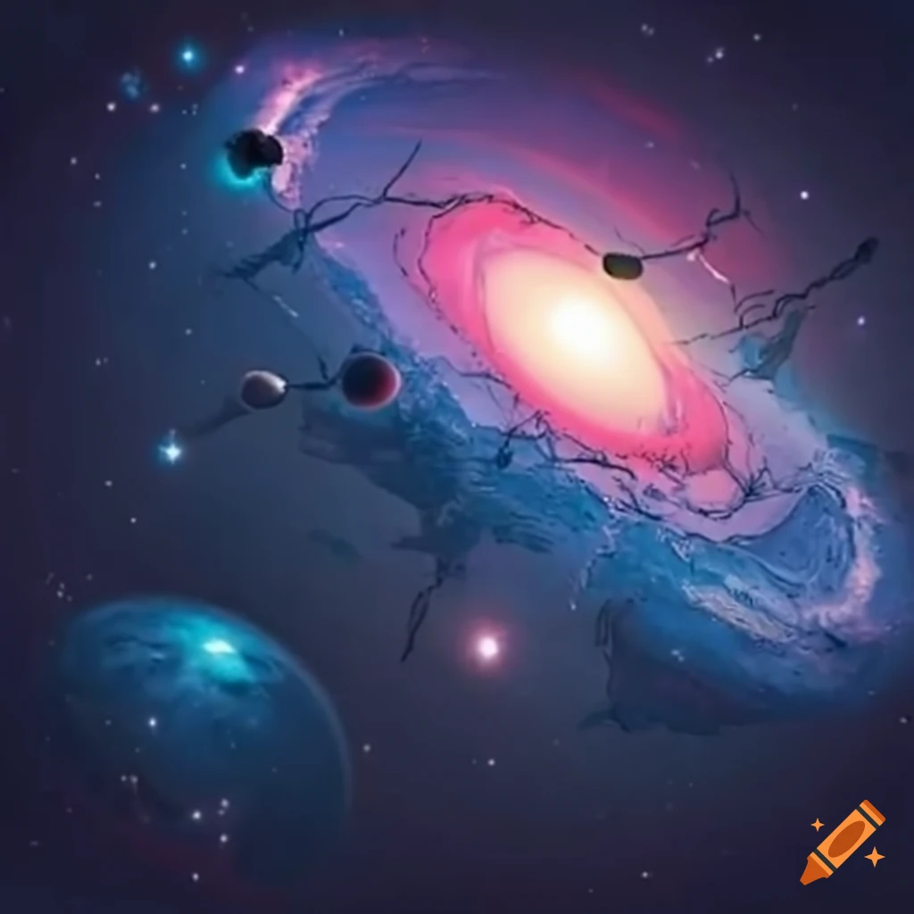 Astral entities running in the astral plane on Craiyon