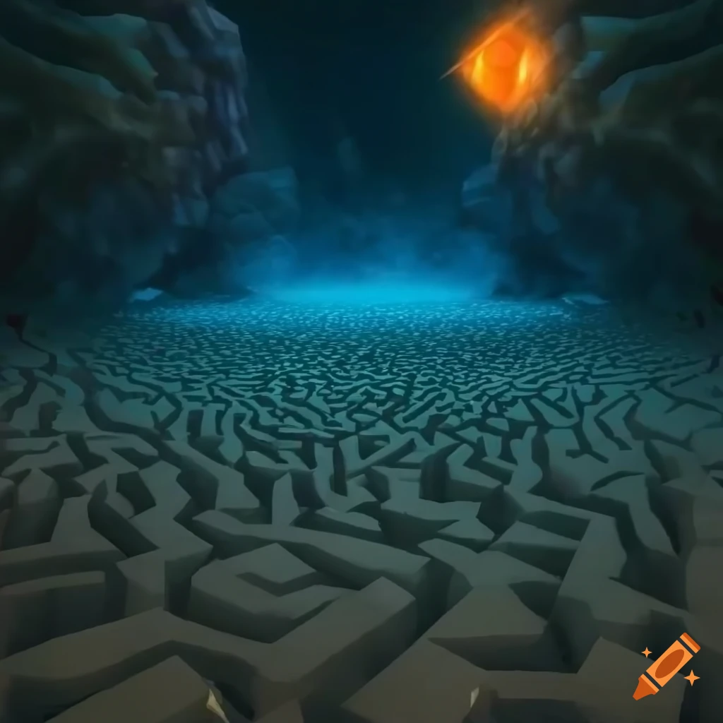 Super mario 64 hazy maze cave landscape on Craiyon