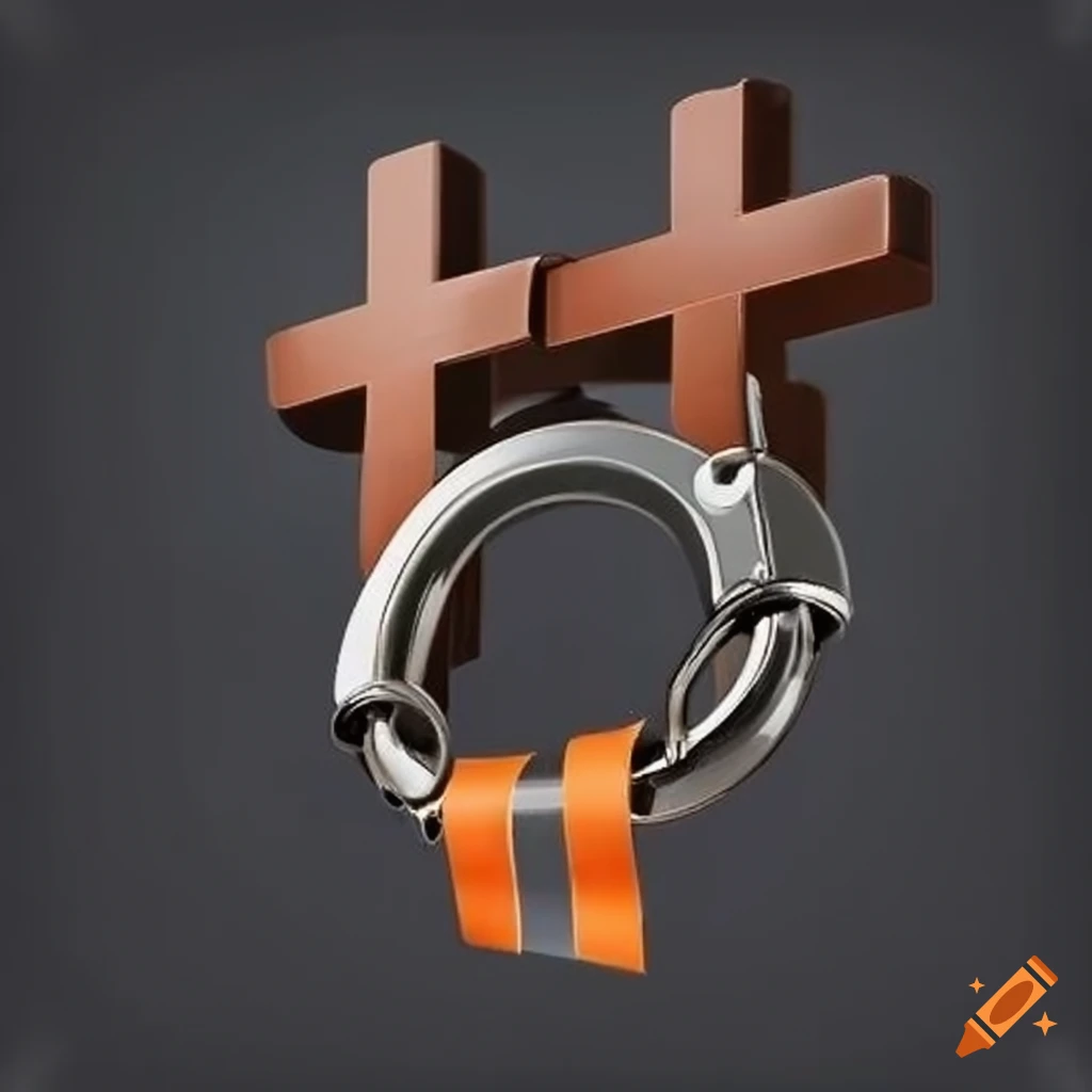 Support ribbon and handcuff with a cross symbol on Craiyon