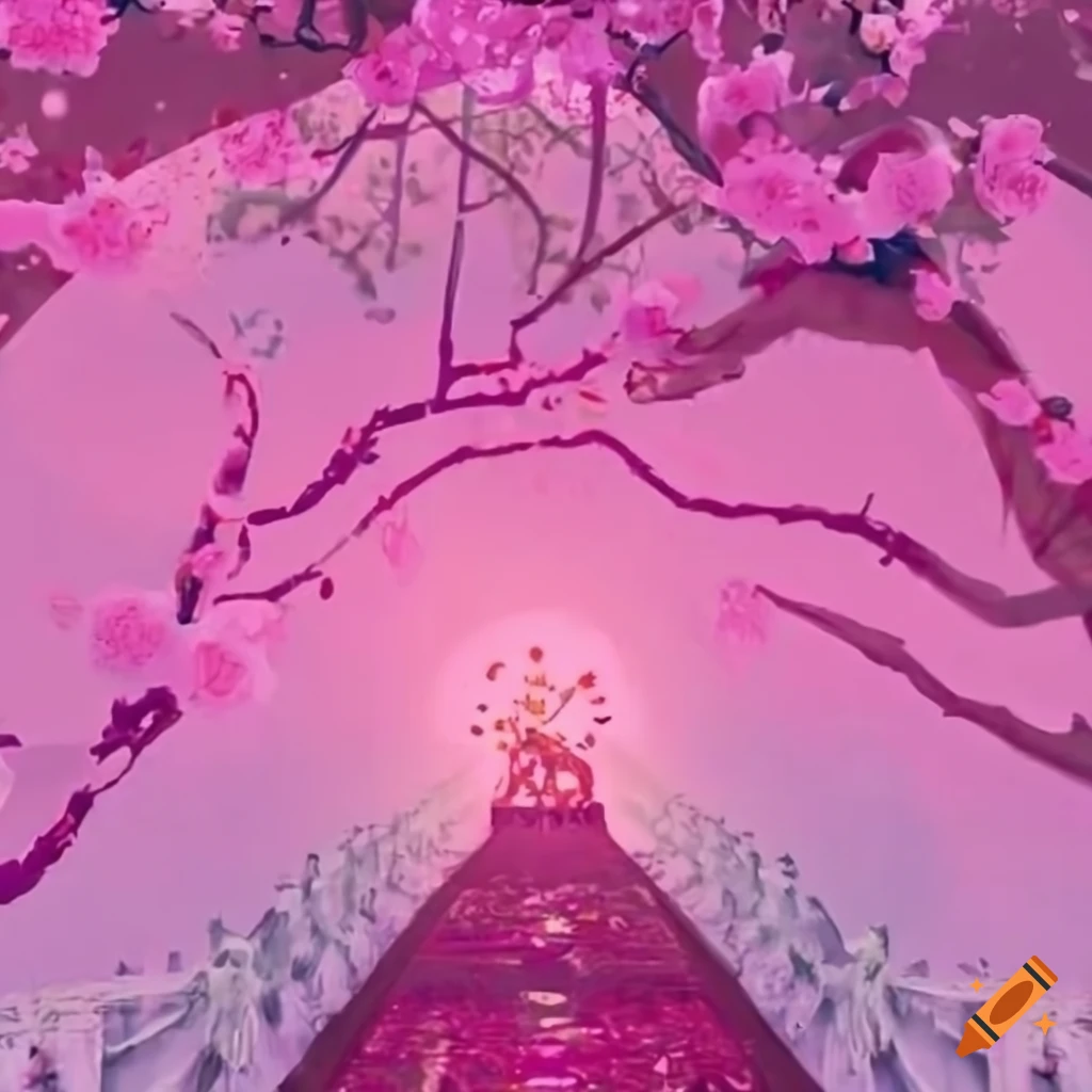 Cherry blossom weirdcore on Craiyon