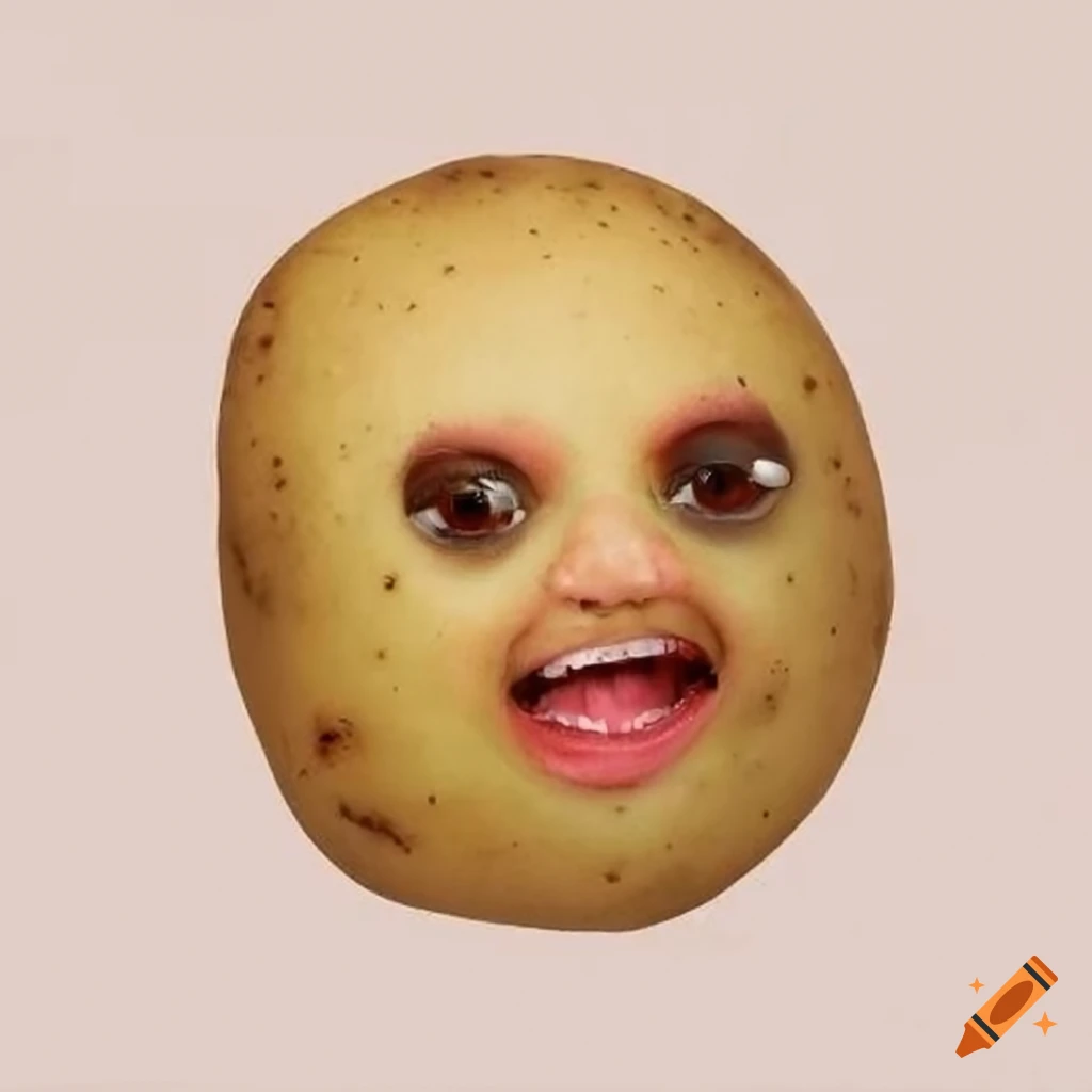 Realistic face on a potato on Craiyon