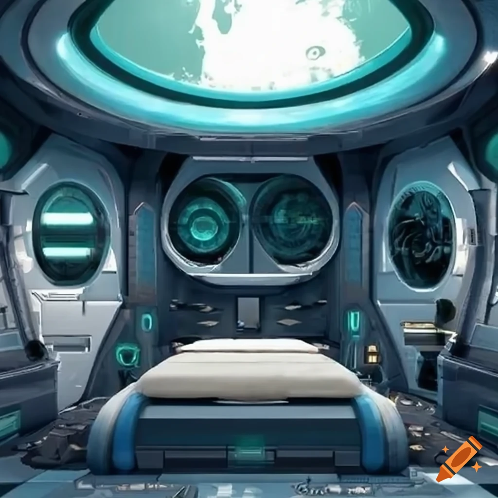 Sci-fi bedroom interior on Craiyon