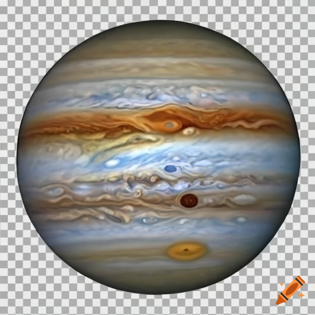 Intricate transparent png representation of jupiter with internal ...