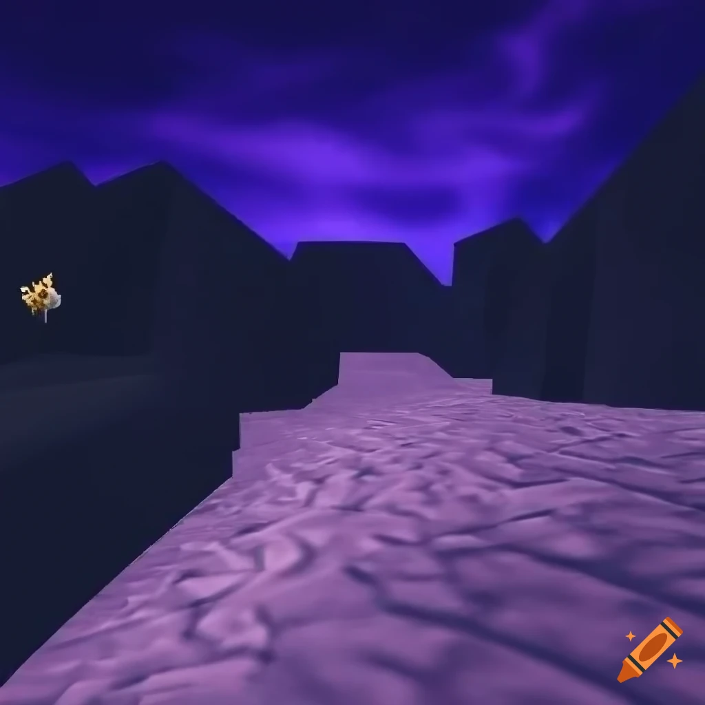 Super mario 64 haunt landscape on Craiyon