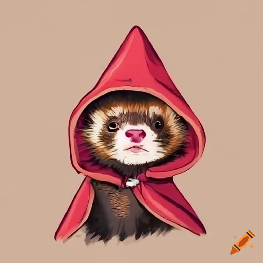 Wizard ferret wearing a cape and hat on Craiyon