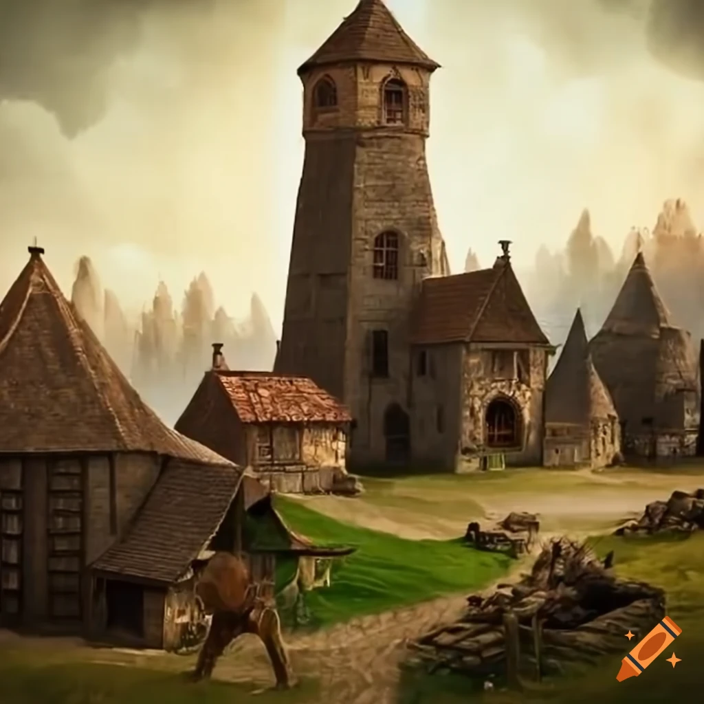 Medieval village on Craiyon