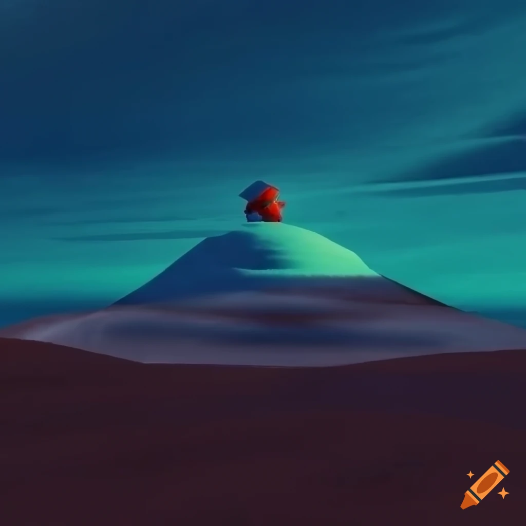 Super mario 64 snowman's land landscape on Craiyon