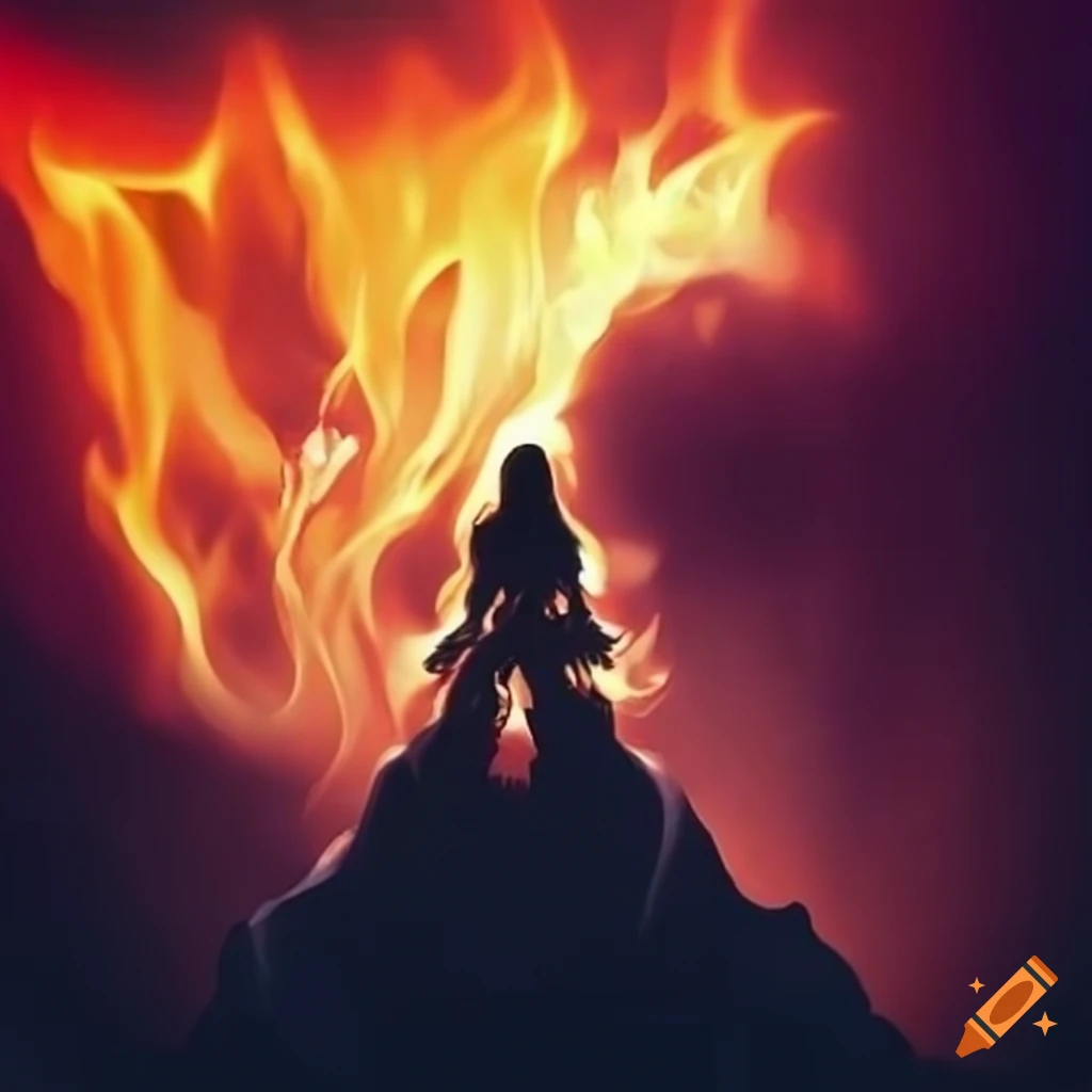 Godly shadow engulfed in flames on Craiyon