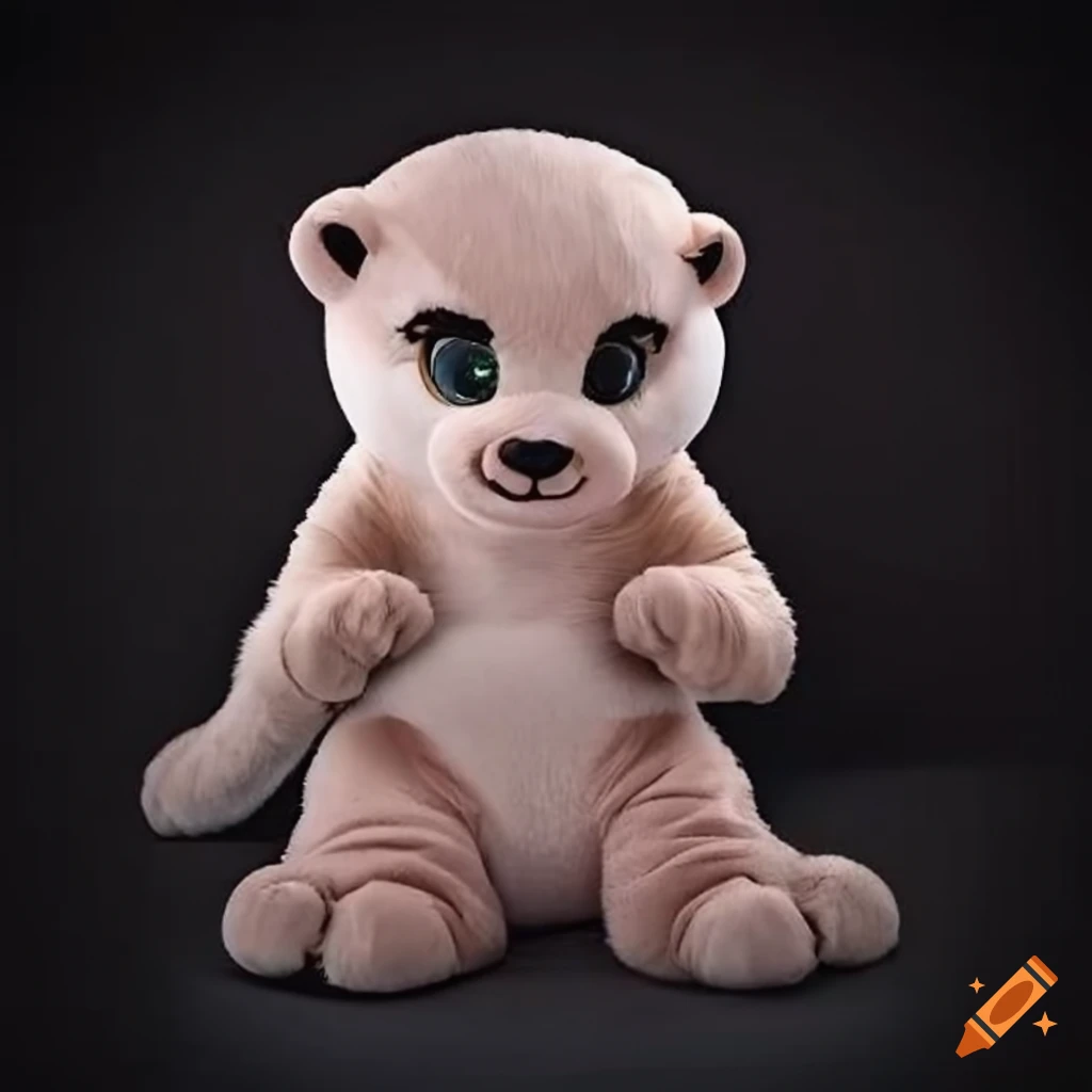 Baby wearing a full body otter mascot costume fursuit on Craiyon