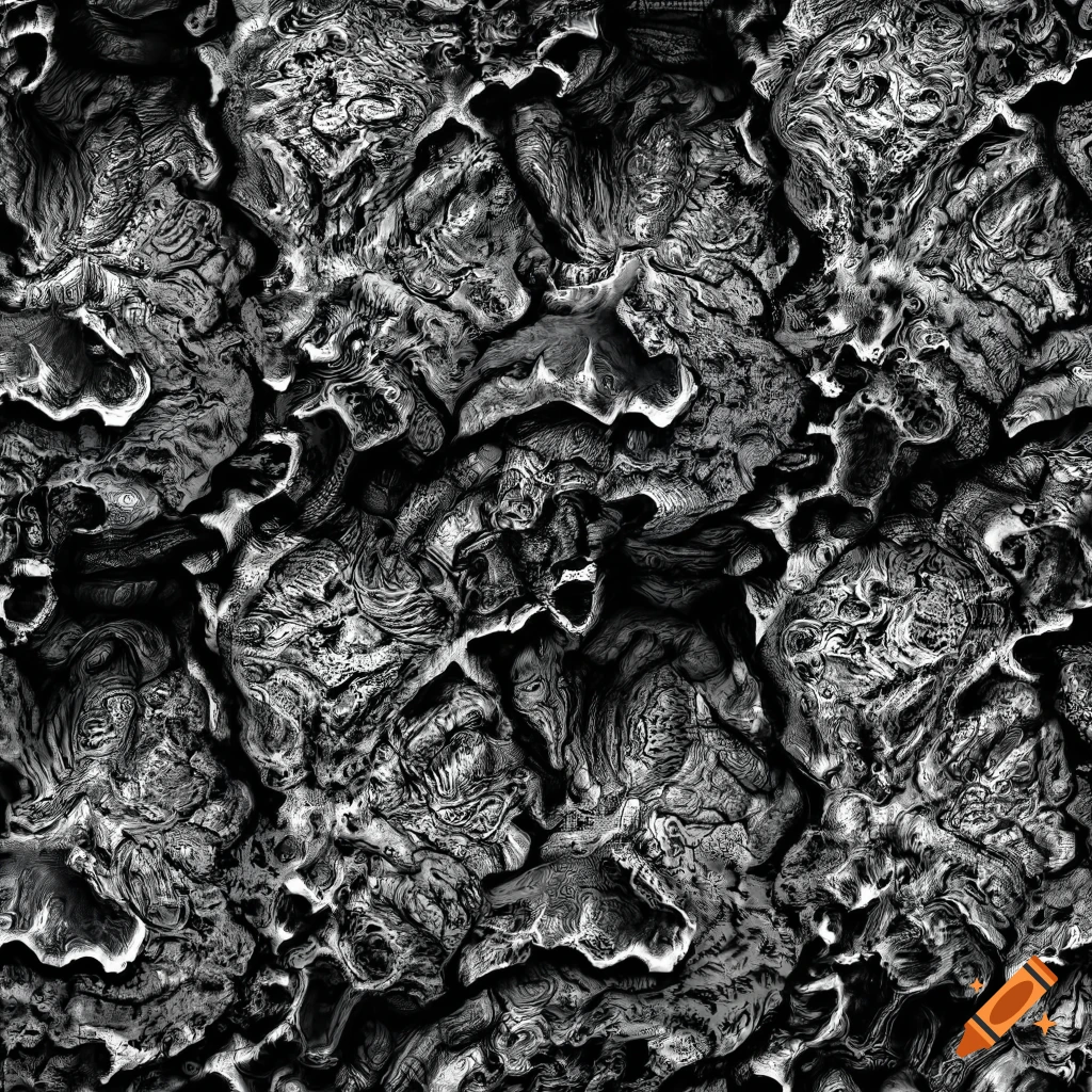 Seamless black and white biomechanical rib texture on Craiyon