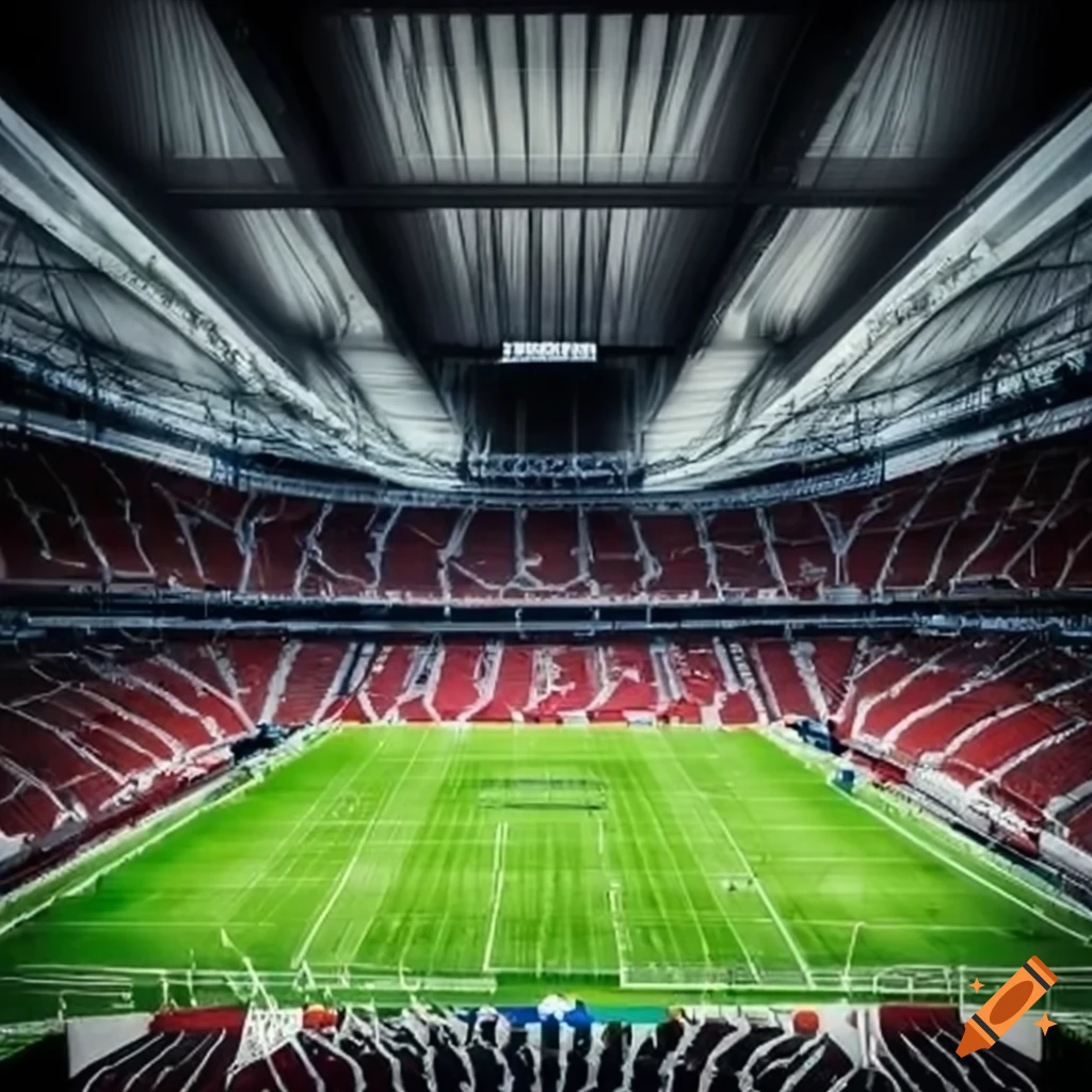 Daytime view of a football stadium on Craiyon