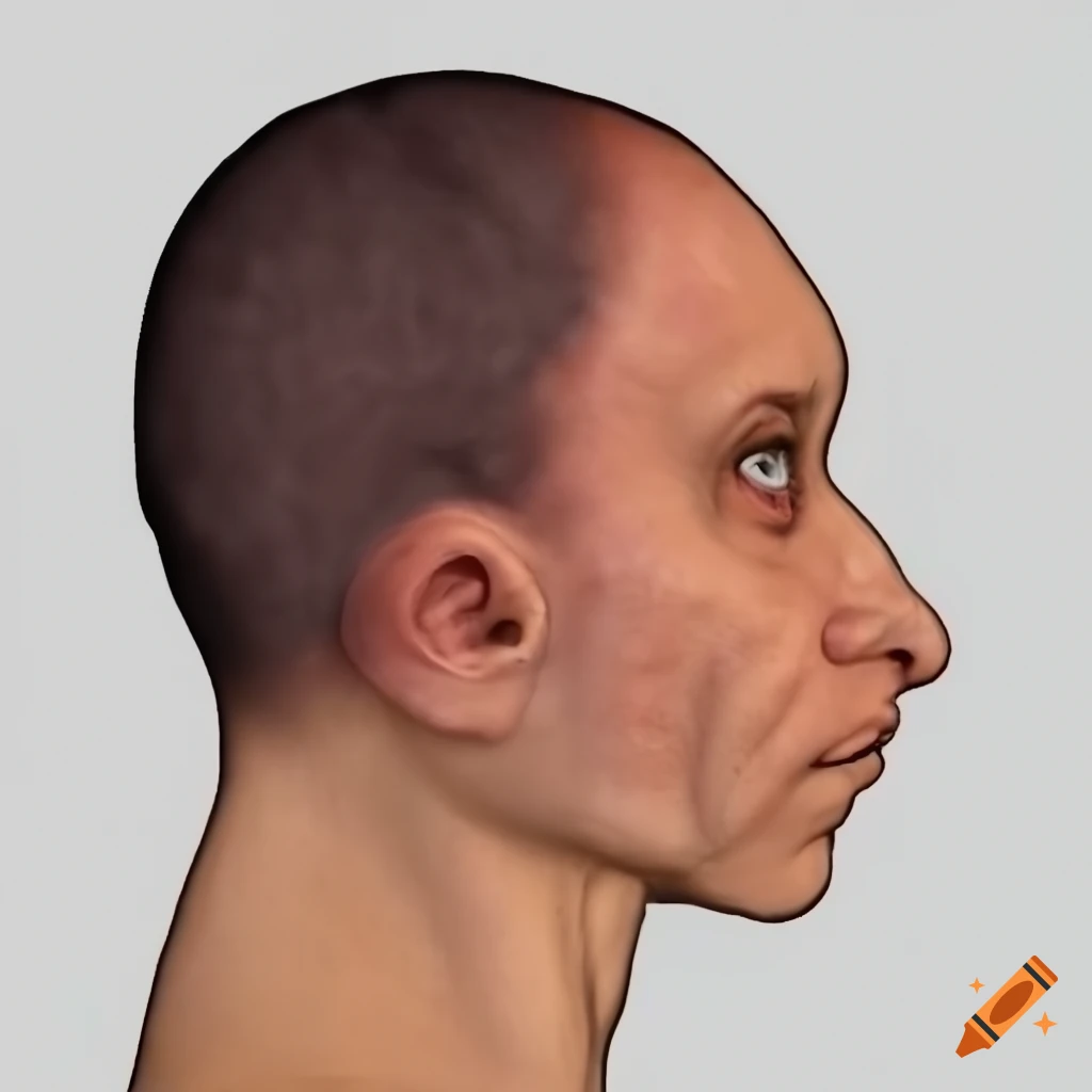 Unusual side view face texture on Craiyon