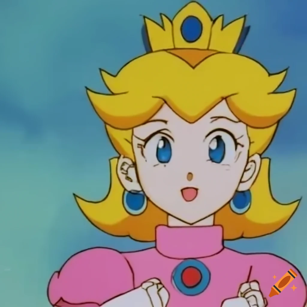 Front facing close-up of adorable princess peach from 80's anime ova on ...