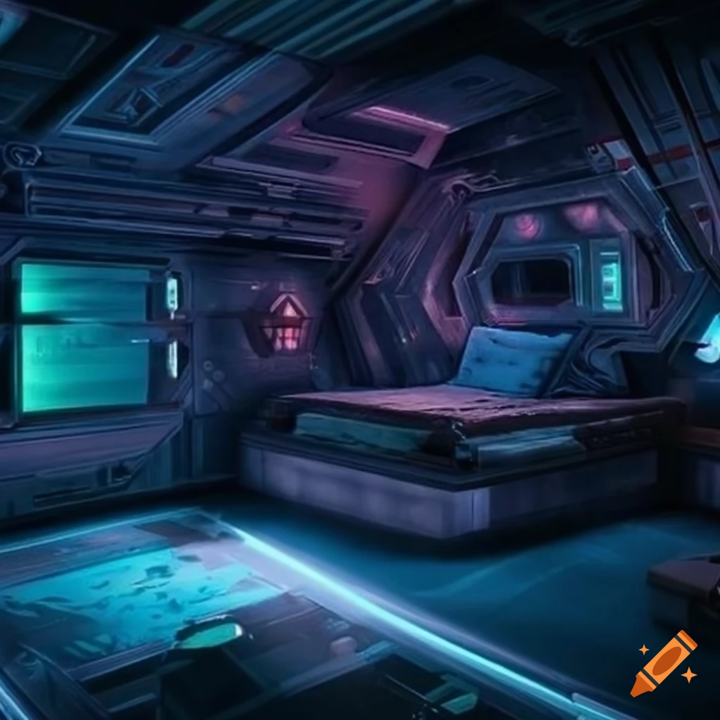 Sci-fi bedroom interior design concept on Craiyon