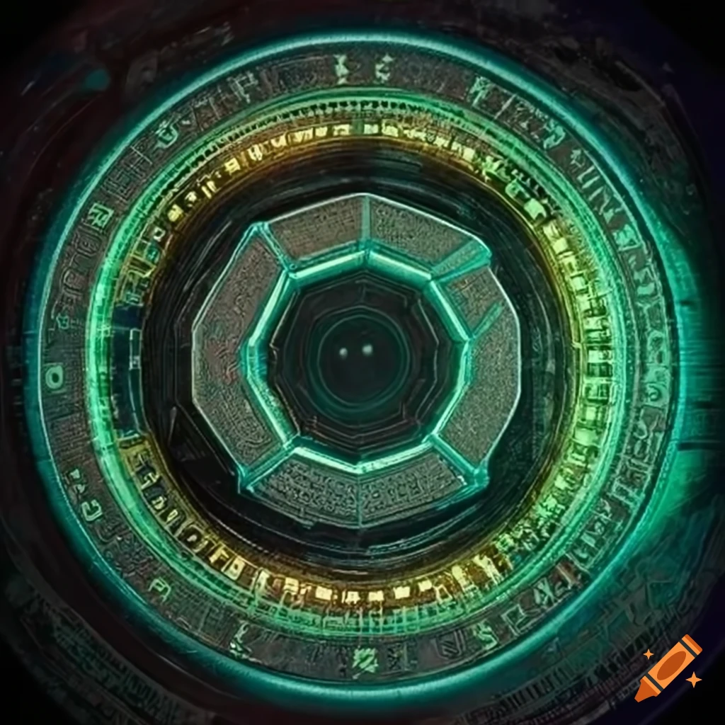 Glowing digital coins in a futuristic sci-fi setting on Craiyon