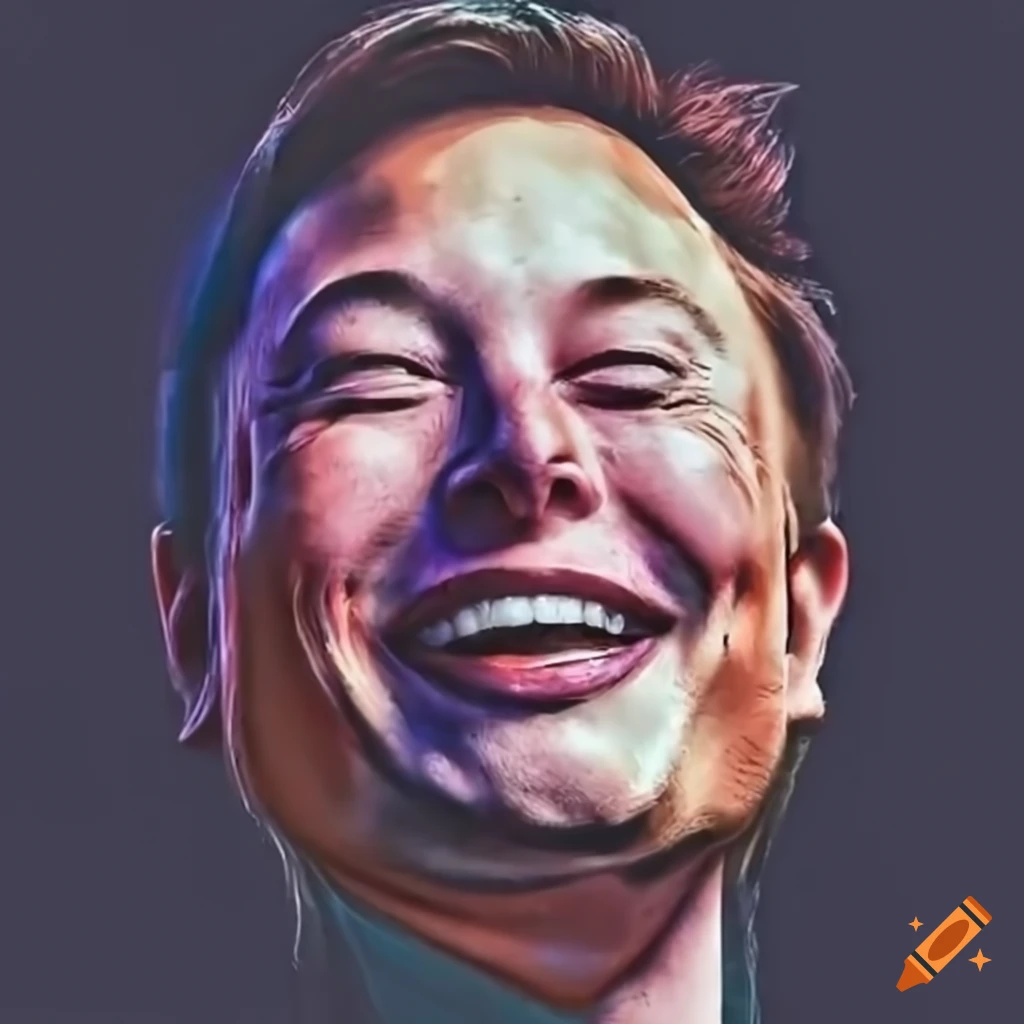 Portrait of happy elon musk on Craiyon