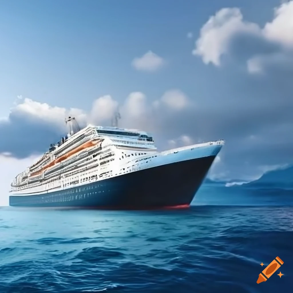 White cruise liner ship with ms heart inscription on Craiyon