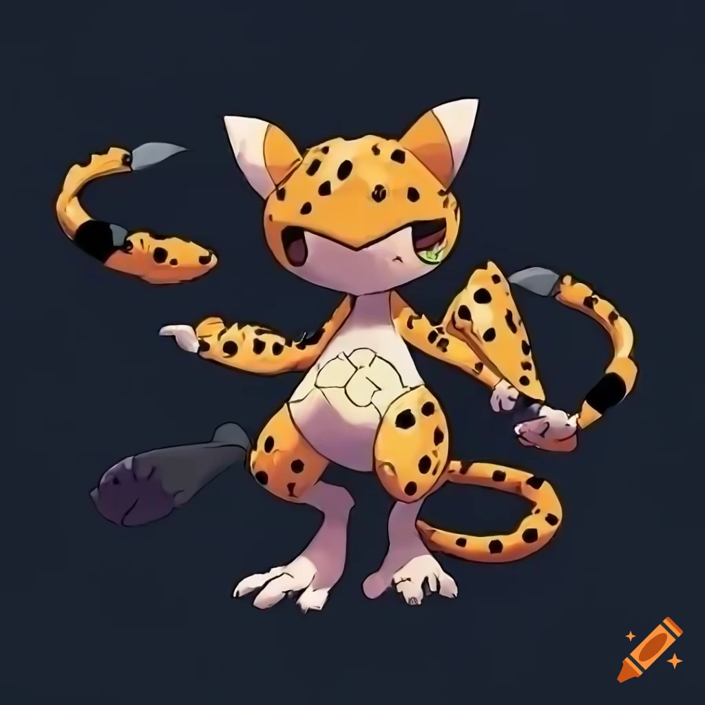Cheetah heartless pokemon illustration in ultra detailed 8k quality on ...