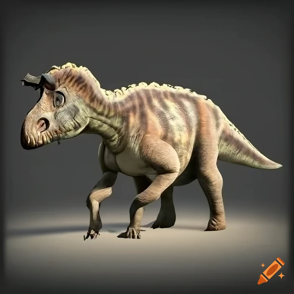 Hefty Hadrosaurus dinosaur with wild boar piglet color pattern in ...
