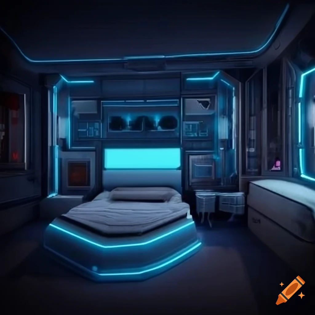 Sci-fi bedroom interior on Craiyon
