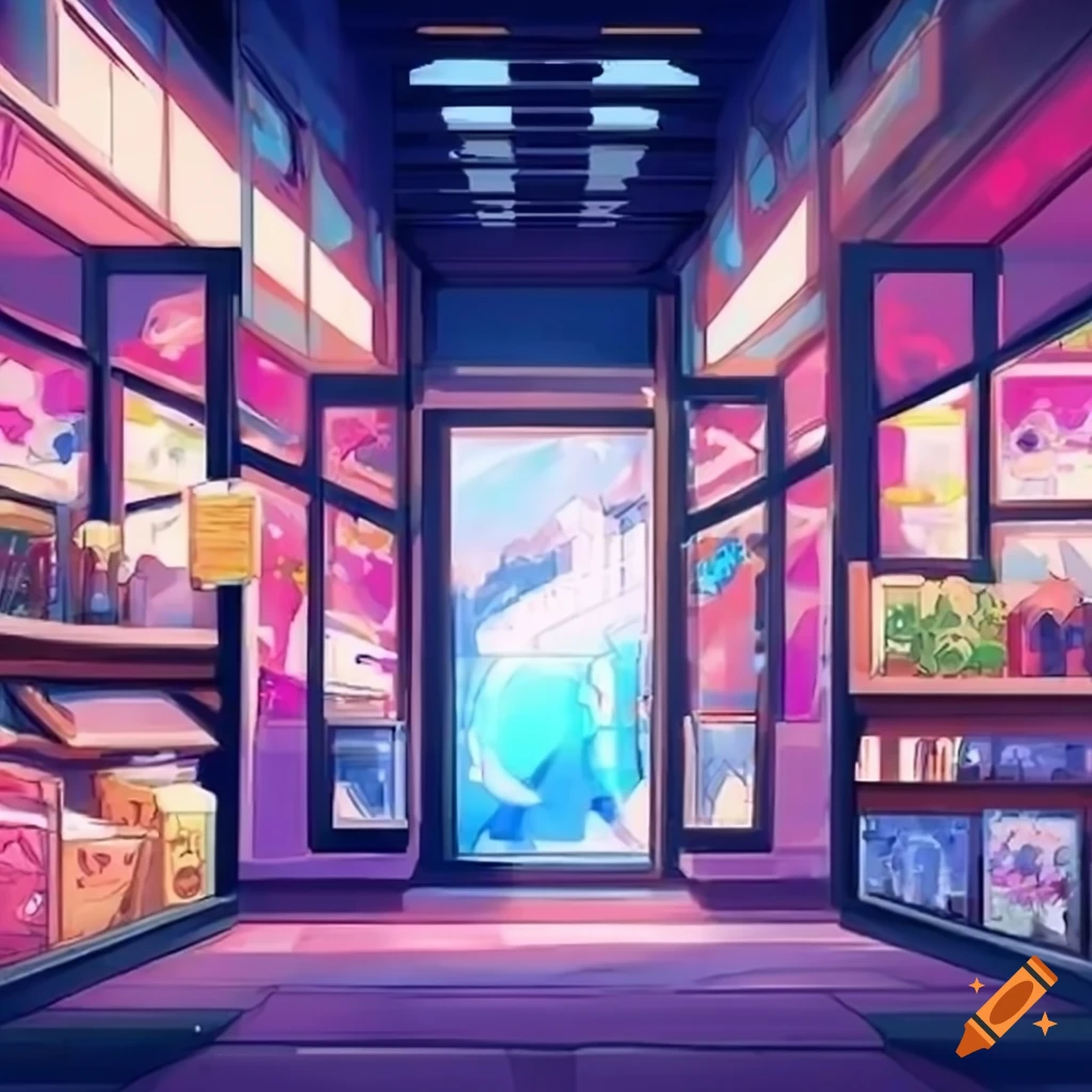 Anime store background on Craiyon
