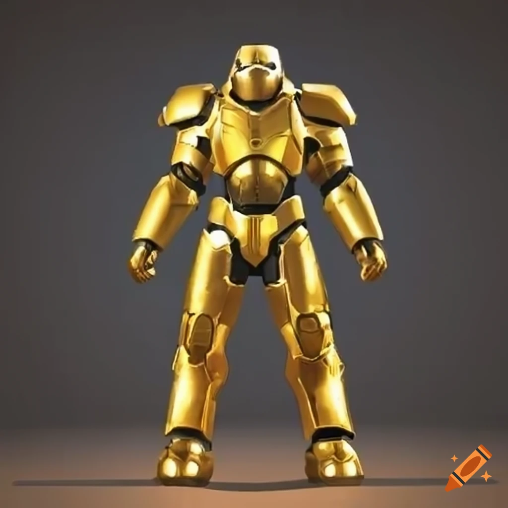 Full Body Golden Power Armor On Craiyon
