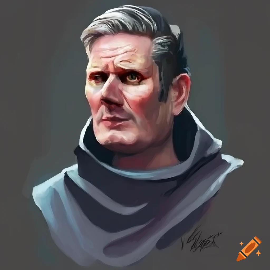 Character art depicting keir starmer in a dark hooded cloak on Craiyon